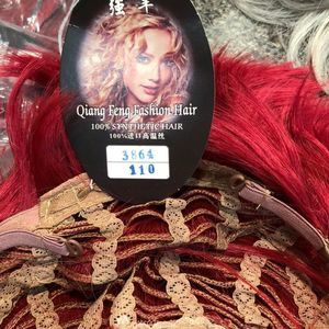 Qiang Feng | Accessories | Nwt Wig Red Little Red Riding Hood Bang Red ...